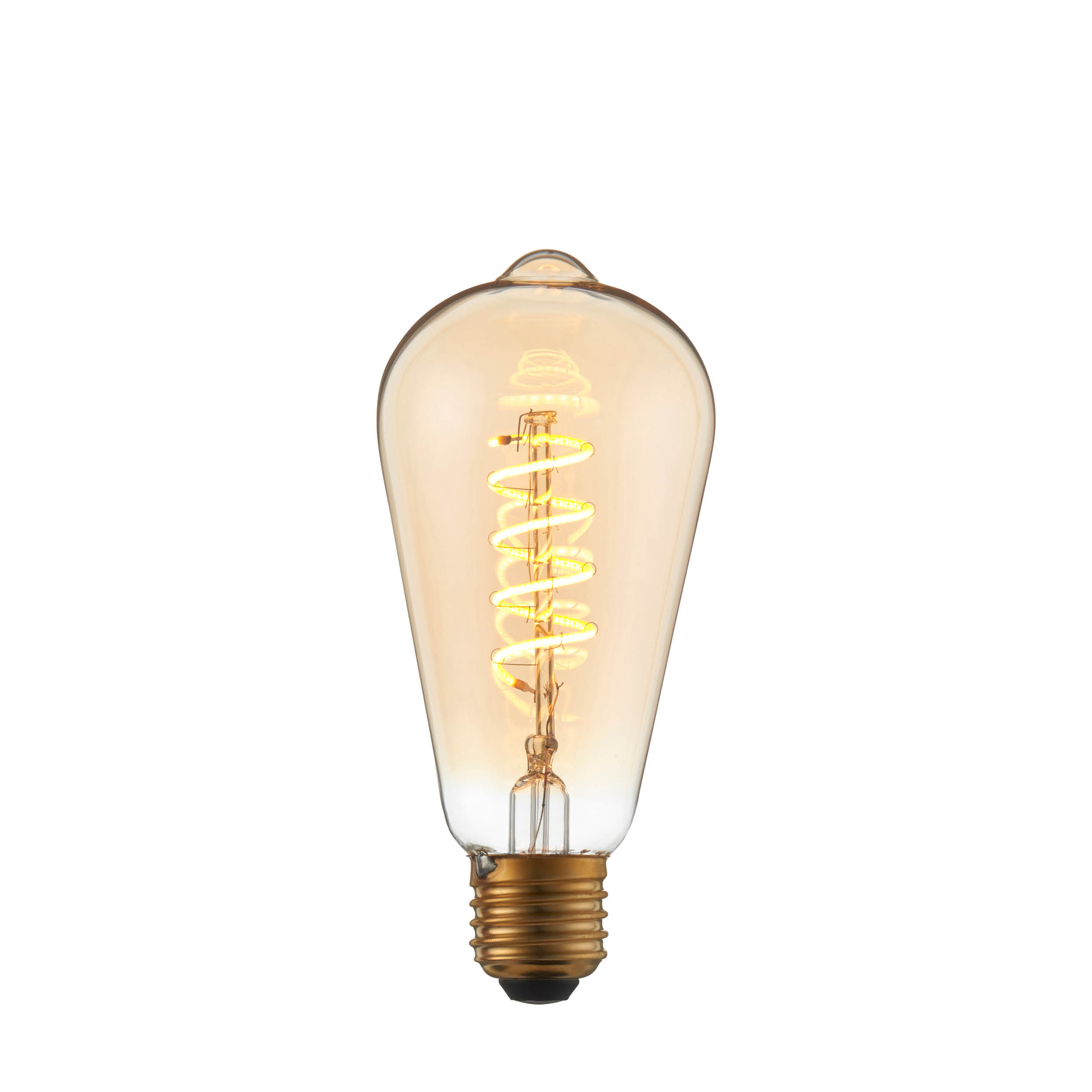 ES/E27 Led Filament Pear Lamp Amber Glass 4W Warm White Dimmable 98144 ...
