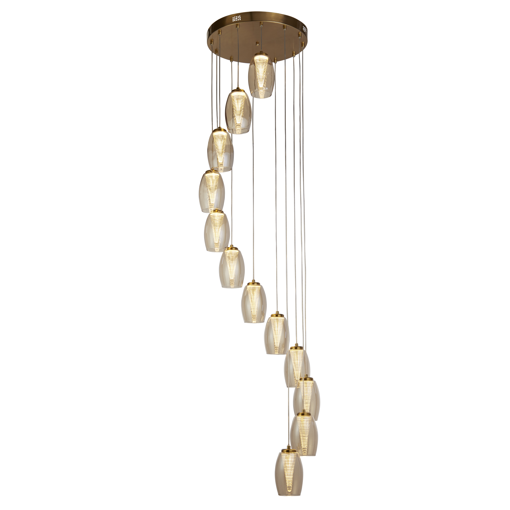 Searchlight Cyclone 12 Light Multi Drop Pendant Bronze Metal and ...