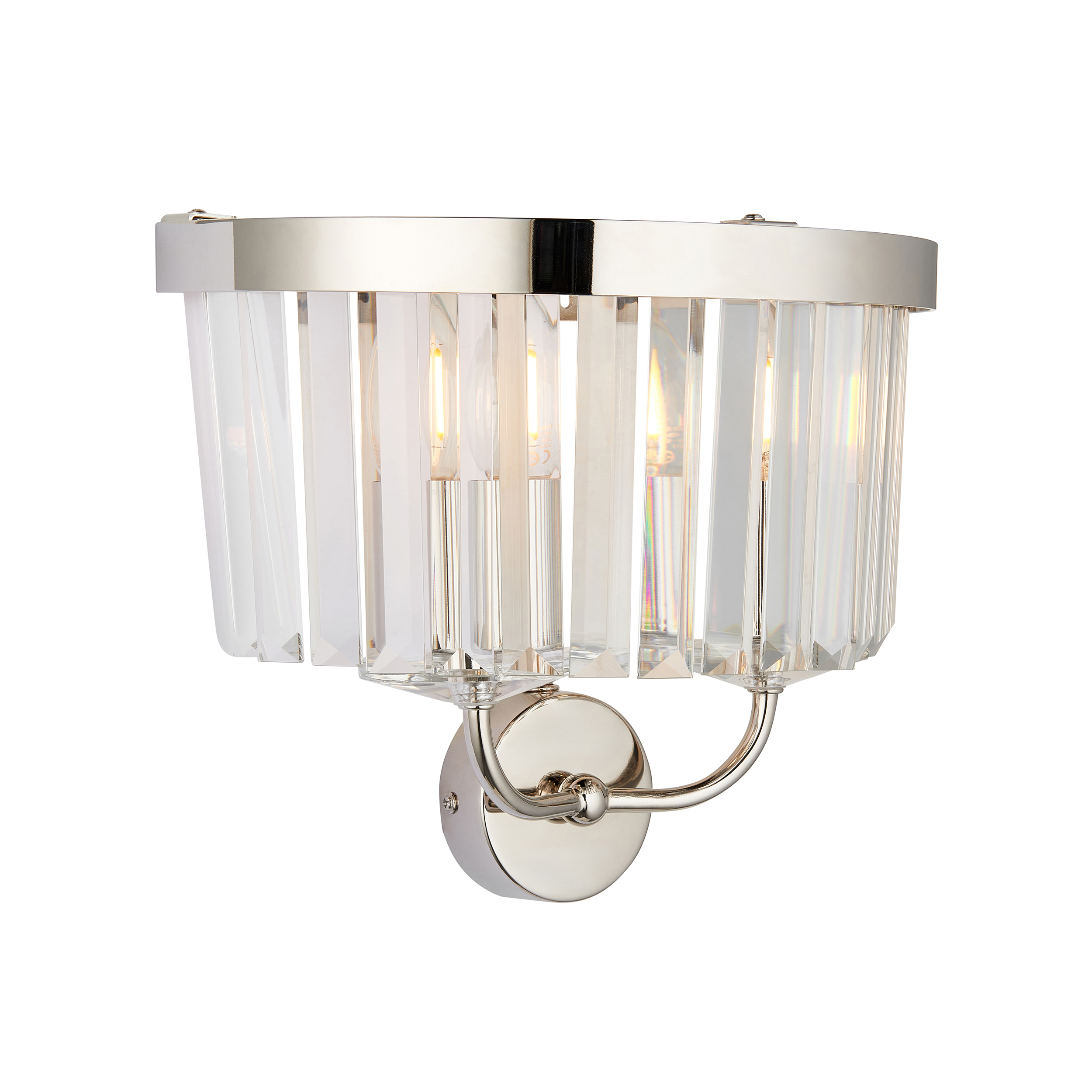 Finchale Lambton Bright Nickel Wall Light - Tiah Lighting