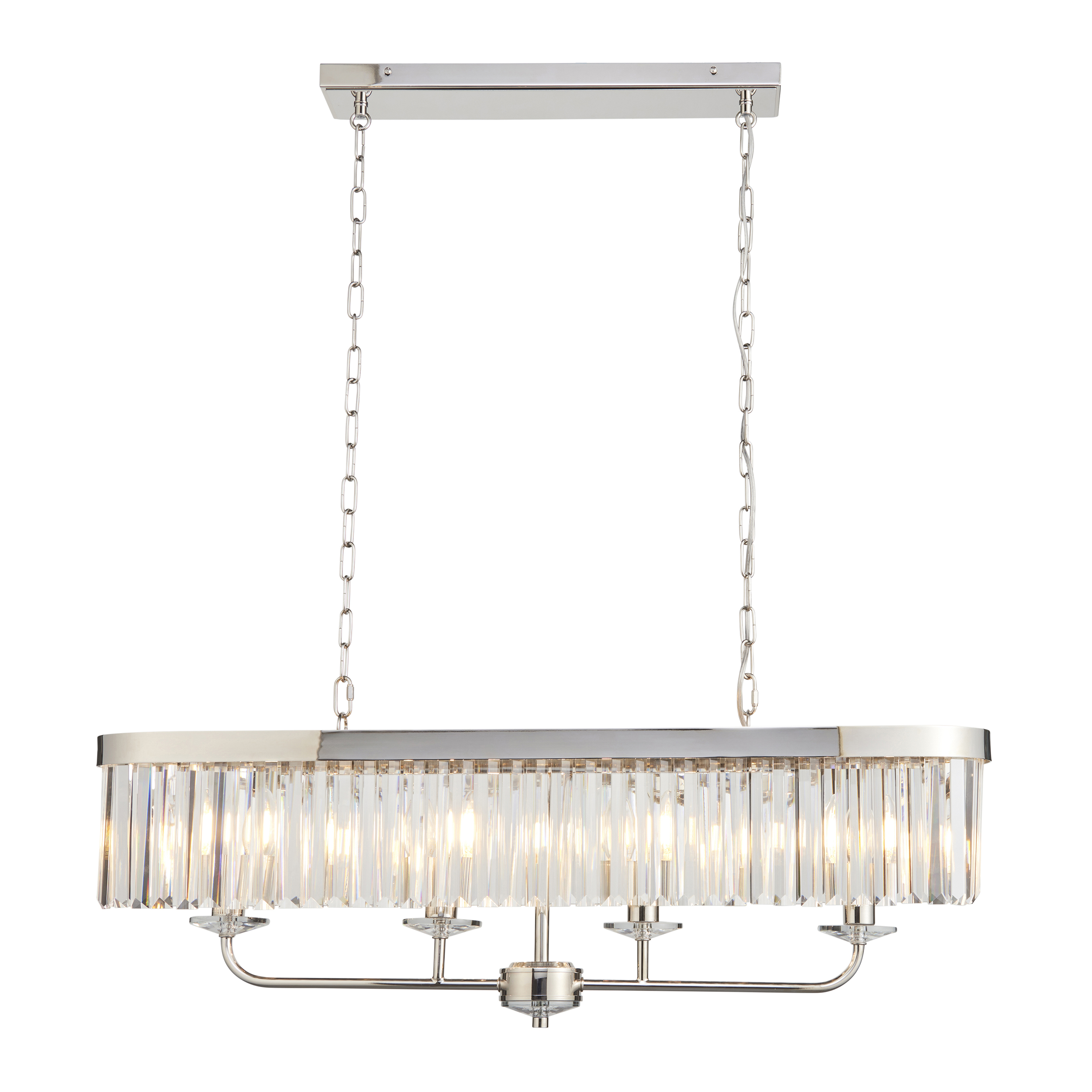 Finchale Lampton Linear Pendant 4 Light Bright Nickel - Tiah Lighting
