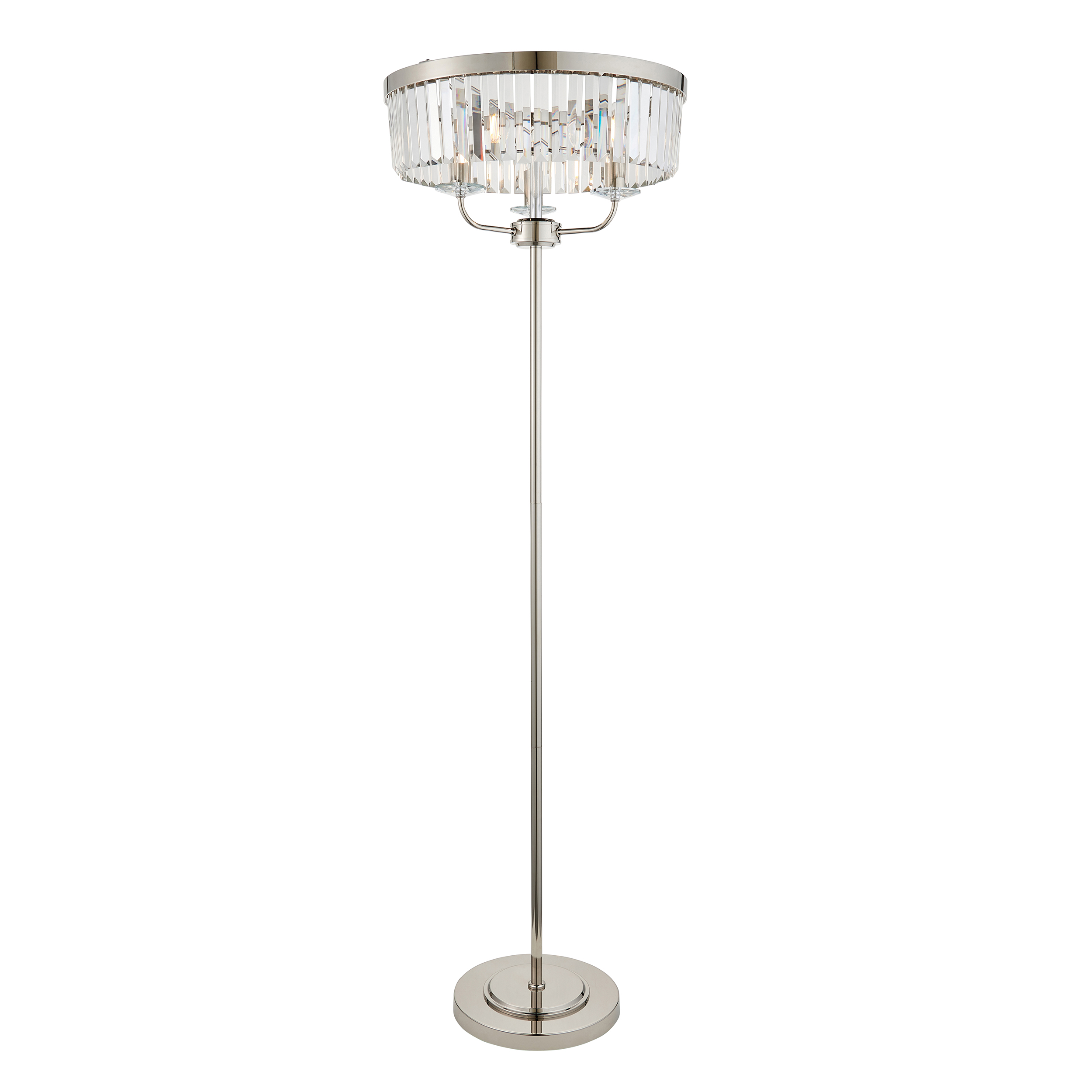 Finchale Lambton Bright Nickel Floor Lamp - Tiah Lighting