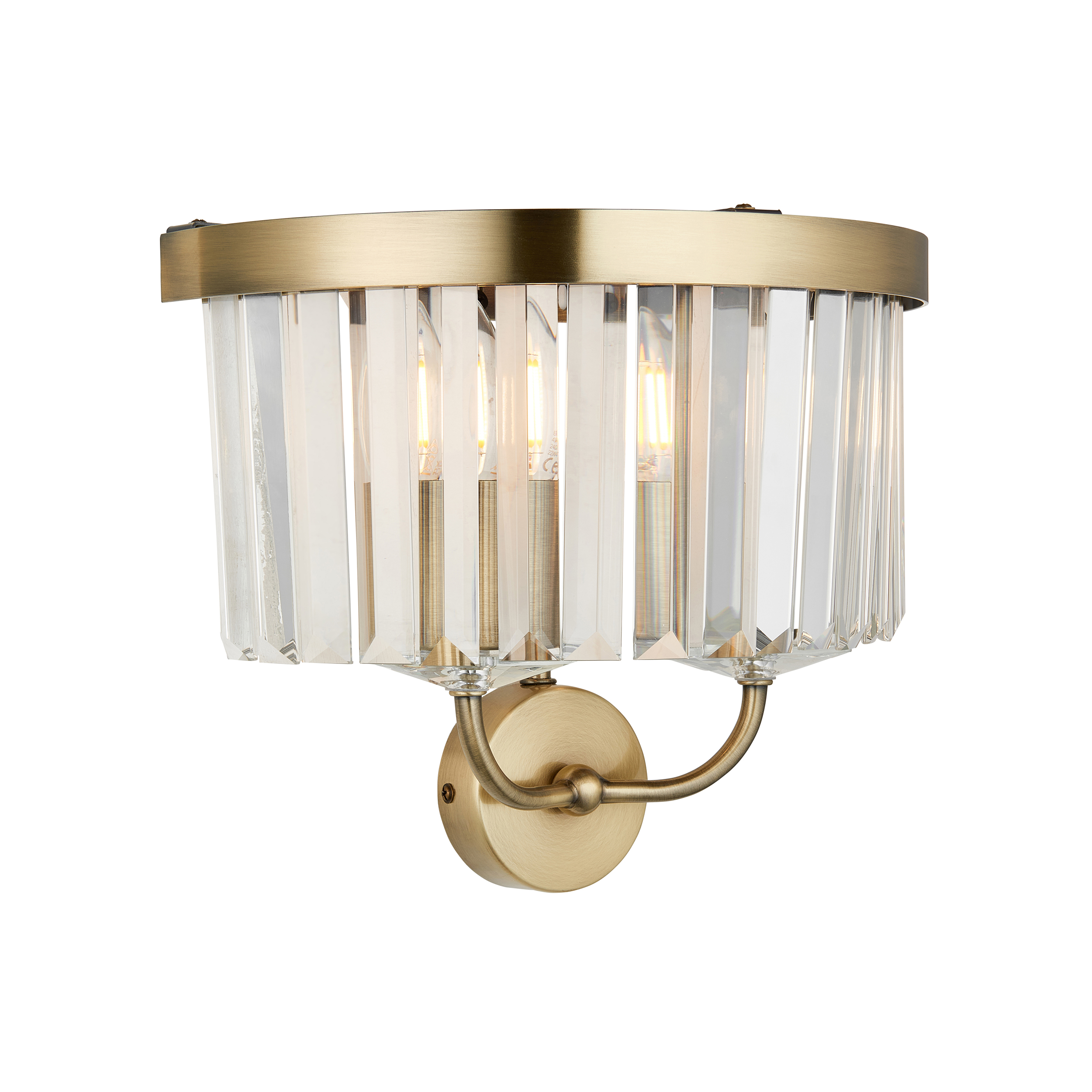 Finchale Lampton Antique Brass Wall Light - Tiah Lighting